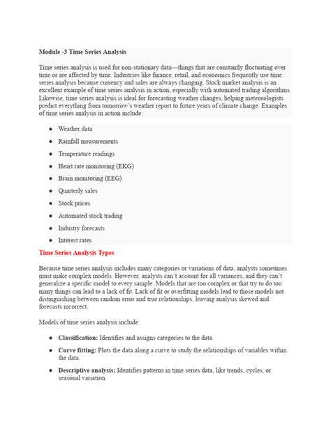 module 3 time series analysis pdf time series autoregressive