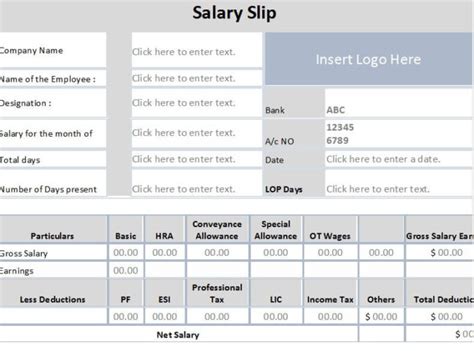 Salary Slip Format FREE Excel And Word Templates