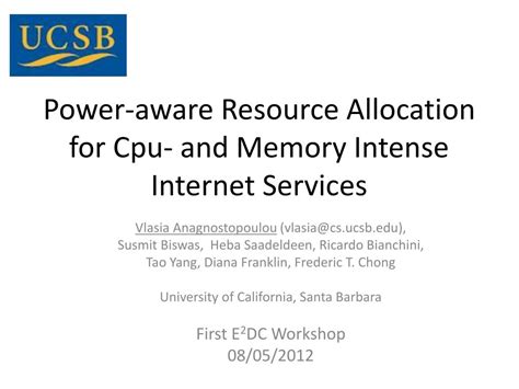 Ppt Power Aware Resource Allocation For Cpu And Memory Intense Internet Services Powerpoint