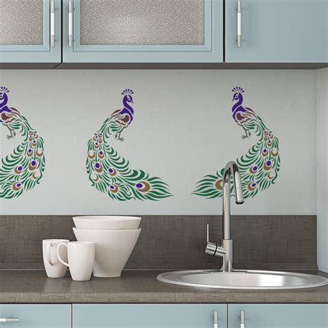 Large Peacock Stencil Reusable Bird Stencil By Craftstar Etsy