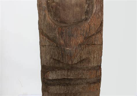 Monumental Morung Carving With Three Mithun Head Decoration At 1stdibs