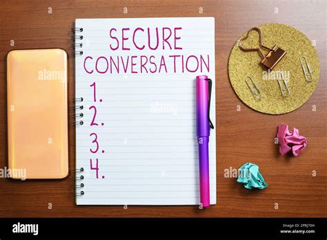 Hand Writing Sign Secure Conversation Business Idea Secured Encrypted Communication Between Web