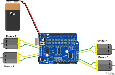 Commander 4 Moteurs Par Larduino Et Le Module Shield L293d