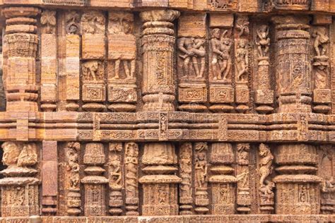 Intricate Sculptures Stone Carving On The Walls Of The Ancient Hindu