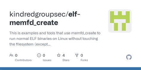 github kindredgroupsec elf memfd create this is examples and tools that use memfd create to
