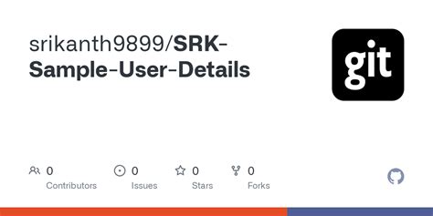Github Srikanth9899srk Sample User Details