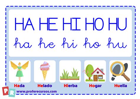 Lectura La Letra H Silabas Ha He Hi Ho Hu Educational Images Picstank