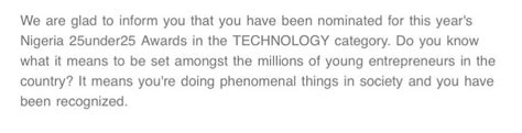 Taiwo Akinsanya On Linkedin Nigeriaunder25 Technology Innovation