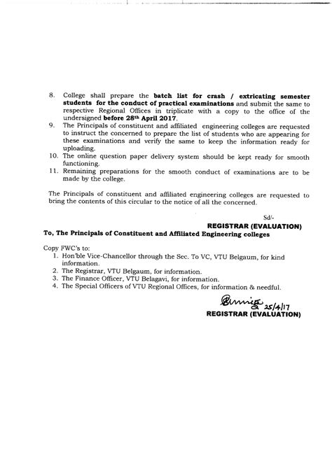 VTU Crash Course Examination Date Announced For Th And Th Semester VTU PRO