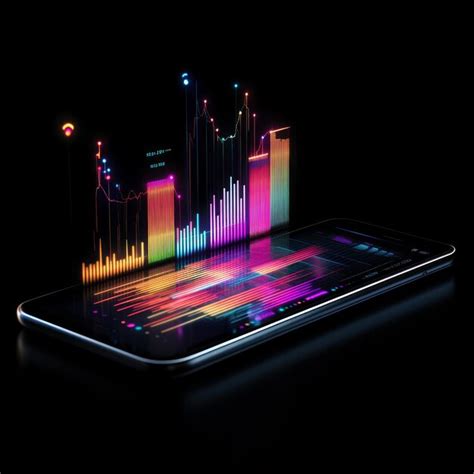 A Smartphone With Colorful Data Visualization Premium Ai Generated Image
