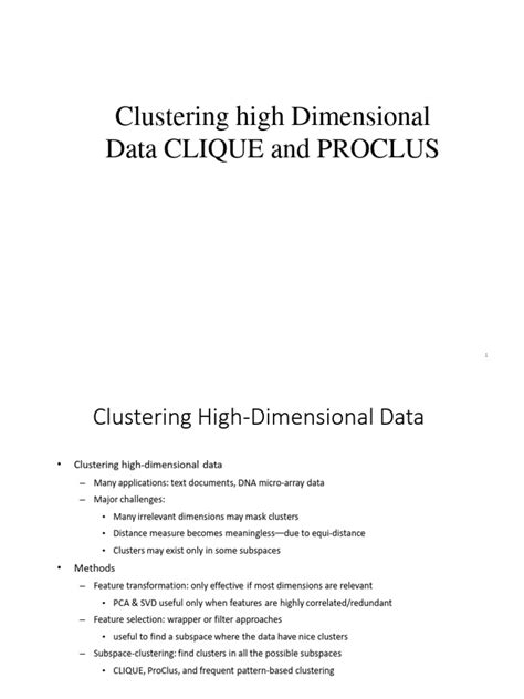 Clique And Proclus Download Free Pdf Cluster Analysis Algorithms