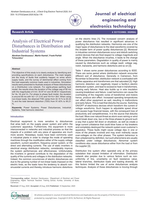 Pdf Journal Of Electrical Engineering And Electronics Technology Analysis Of Electrical Power