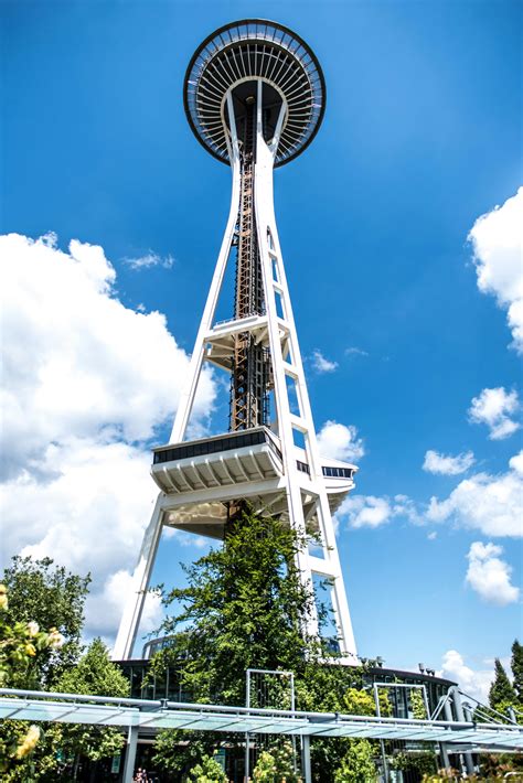 Cityscape Photo Of The Space Needle Observation Tower In Seattle