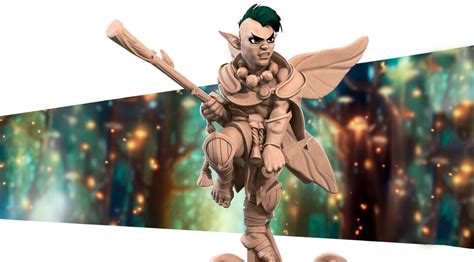 Pixie Monk Miniature Tabletop Rpg Miniature Bite The Bullet Roleplaying 3d Printed Fantasy Mini