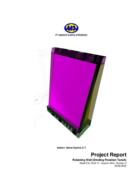 Pdf Structural Analysis Process Of Retaining Wall Design Dinding Penahan Tanah