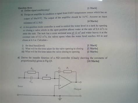 Question Three A Define Signal Conditioning 1
