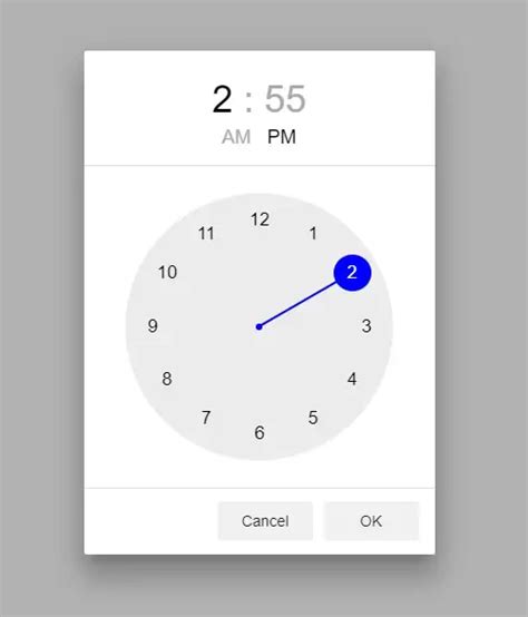Angular Material Clock Time Picker Angular Script