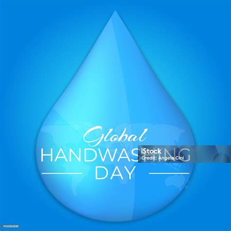 블루 워터 드롭을 사용한 글로벌 손씻기의 날 일러스트 레이 션 10월에 대한 스톡 벡터 아트 및 기타 이미지 10월 건강한 생활방식 기민 Istock