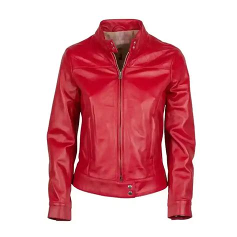 Womens Real Leather Cafe Racer Jacket Jackets Mob