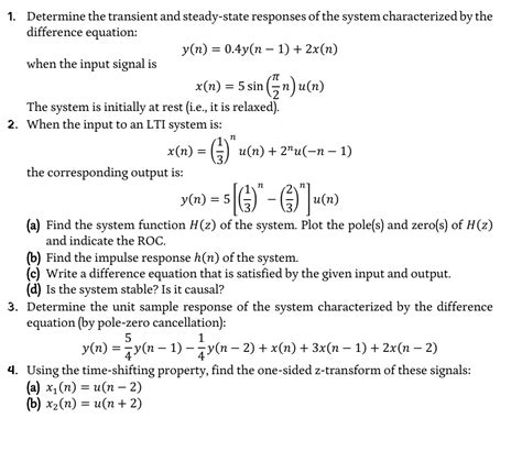 Solved 1 Determine The Transient And Steady State Responses