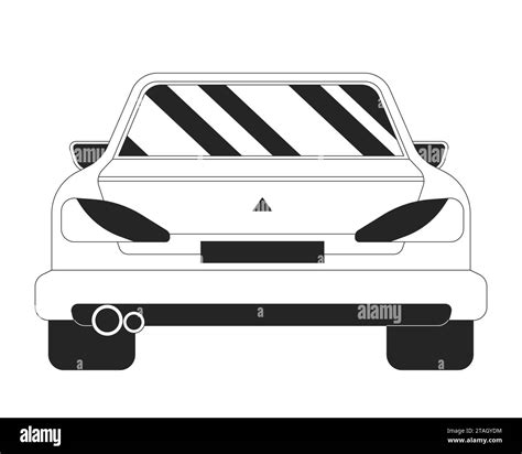 Vehicle Back View Black And White 2d Line Cartoon Object Stock Vector Image And Art Alamy
