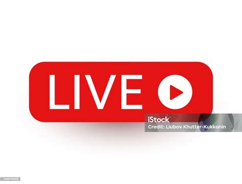 라이브 스트림 아이콘입니다 흰색 배경에 라이브 스트리밍 비디오 뉴스 기호 소셜 미디어 템플릿 방송 온라인 스트림 재생 버튼 소셜 네트워크 기호입니다 벡터 일러스트레이션