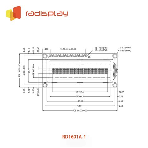 16x1 lcd display module 1601 character alphanumeric display
