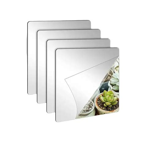 ᐉ Дзеркало на стіну акрилове гнучке самоклеюче 30х30 см 4 шт C00092 1 • Краща ціна в Києві
