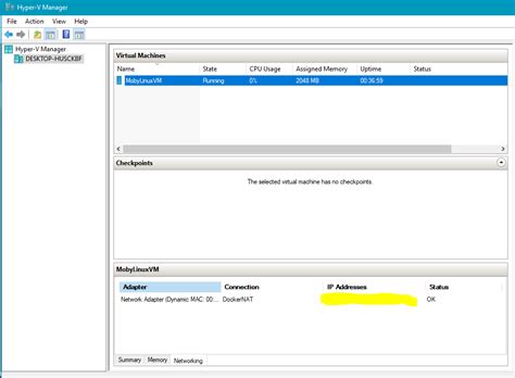 Mobylinuxvm Has No Ip Address Issue Docker For Win Github