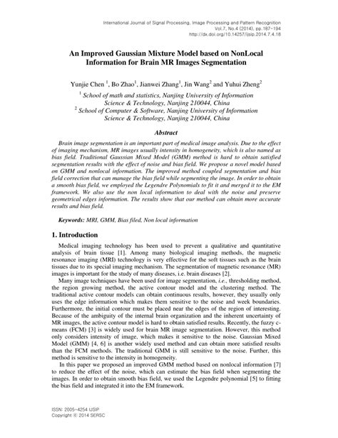 pdf an improved gaussian mixture model based on nonlocal information