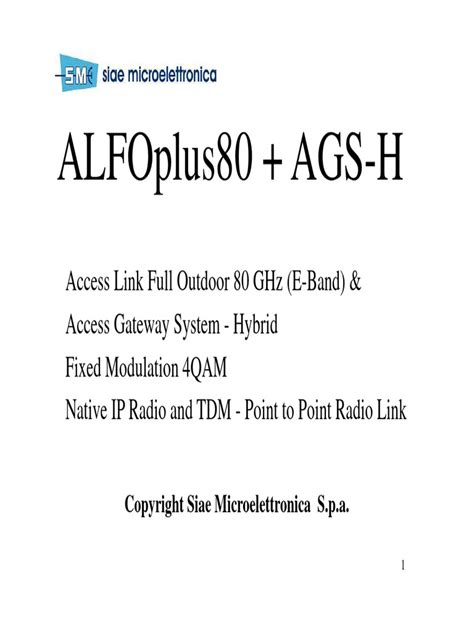 Dokumentipsalfoplus80 Ags Ags Hpdf Idu Odu Cable Idu 80ghz L1 L2 Porta Fpga Outdoor Pdf