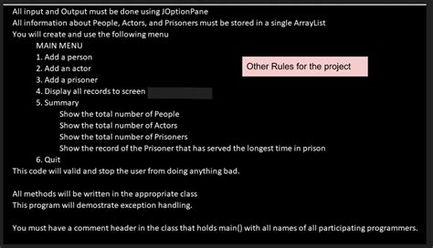 Solved Create The Person Class NOTE Other Method May Be Chegg
