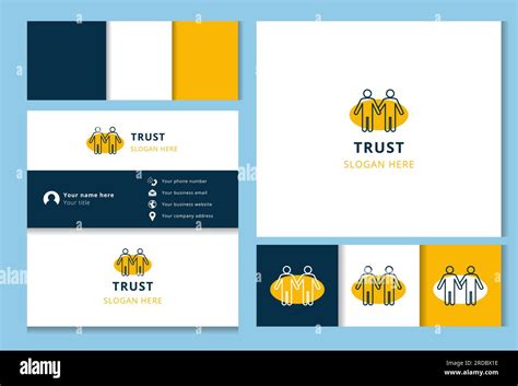 Trust Logo Design With Editable Slogan Branding Book And Business Card Template Stock Vector