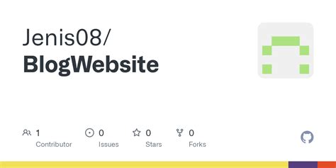 GitHub Jenis08 BlogWebsite