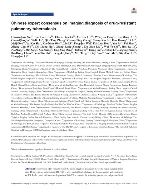 Pdf Chinese Expert Consensus On Imaging Diagnosis Of Drug Resistant