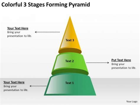 Colorful Stages Forming Pyramid New Business Plan PowerPoint Slides
