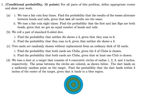 Solved 1 Conditional Probability 15 Points For All Parts Chegg Com