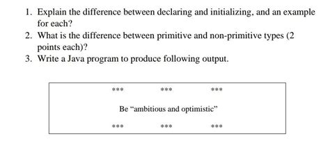 Solved 1 Explain The Difference Between Declaring And