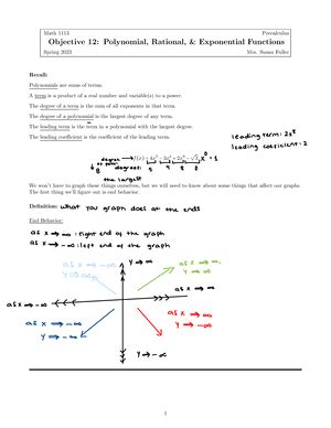 HW Trig Notes Math PreCalculus Objective Angles And Trigonometric Ratios Fall