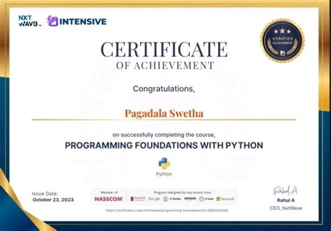 swetha pagadala on linkedin ccbp nxtwave pythonprogramming