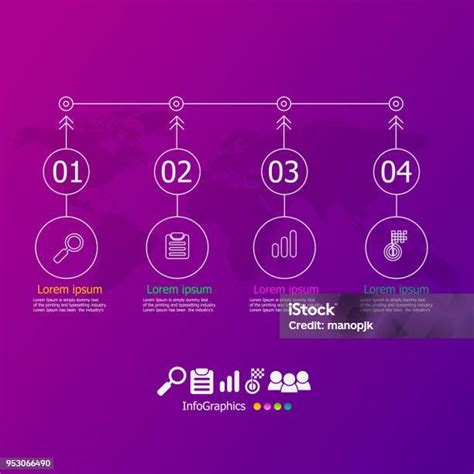 비즈니스 프레 젠 테이 션에 대 한 세계 지도와 개요 간단한 원형 Infographic 4 옵션 그림 0명에 대한 스톡 벡터