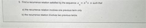 Solved Find A Recurrence Relation Satisfied By The Chegg Com