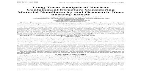 Pdf Long Term Analysis Of Nuclear Containment Structure