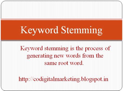 Digital Marketing And Seo Blog What Is Keyword Stemming In Seo Point Of View