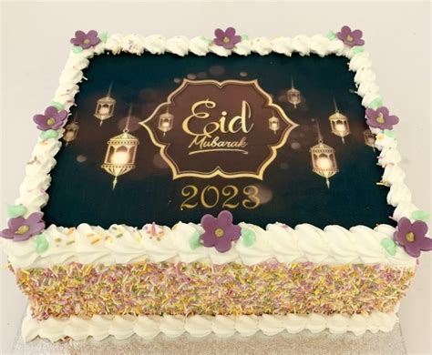Eid Square Picture Top Cake Danes Bakery