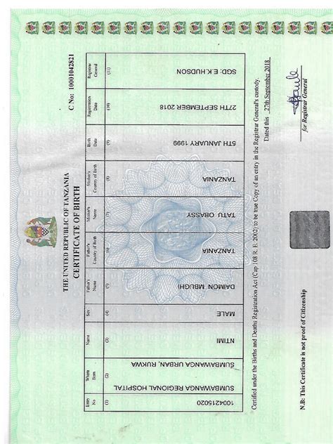 Cheti Cha Kuzaliwa Pdf