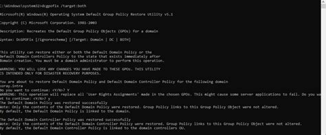Reset The Default Domain And Domain Controllers Policy Ad Security Windows Power Platform