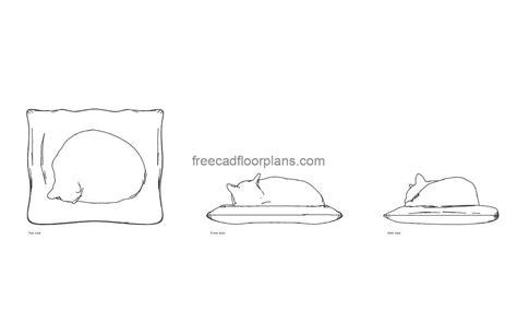 Sleeping Cat Free Cad Drawings