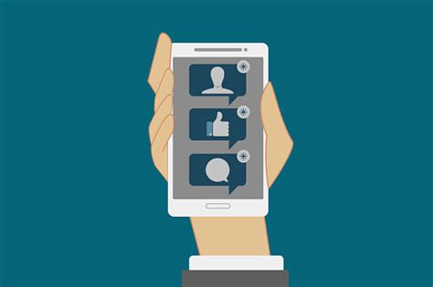 여자의 손을 들고 스마트폰 영향력 소셜 네트워크 소셜 미디어 개념에서 알림을 대답 개념에 대한 스톡 벡터 아트 및 기타 이미지 개념 검사 보기 경영자 Istock