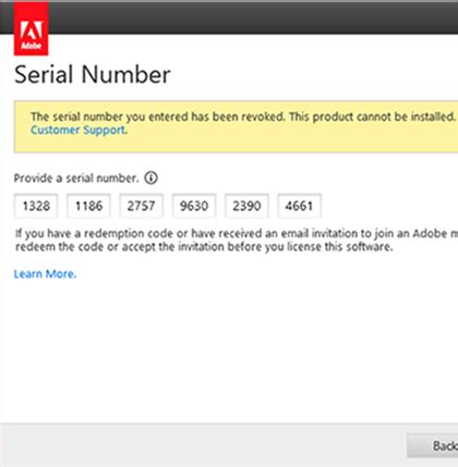 Invalid Or Revoked Serial Numbers